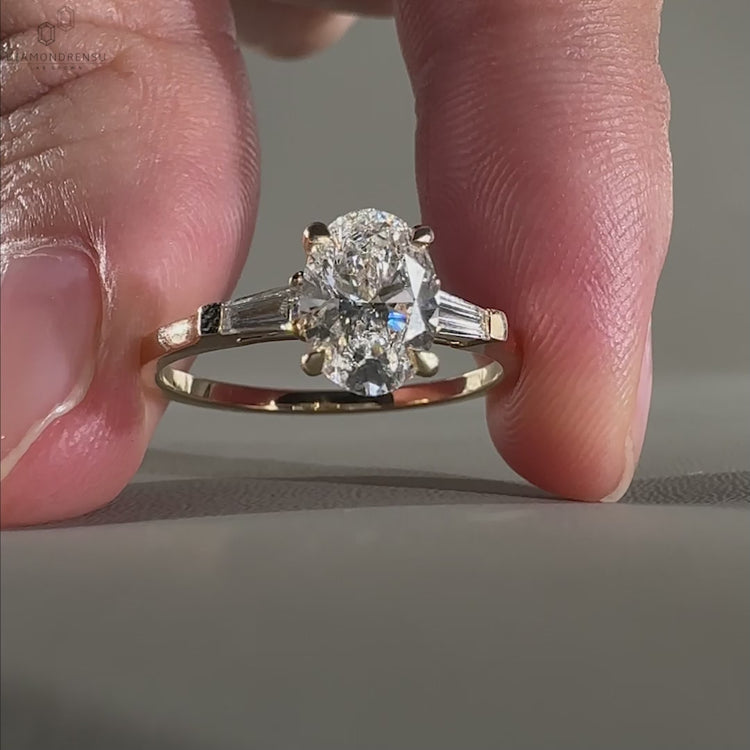 Oval Diamond Ring, Lab Grown Diamond Engagement Ring